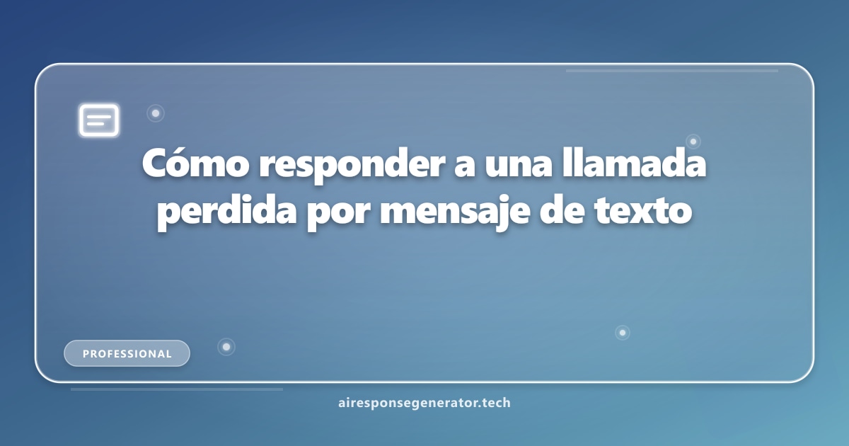 Cómo responder a una llamada perdida por mensaje de texto